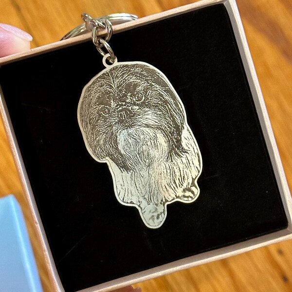 Custom Dog Photo Keychain, Cat Picture Keychains, Personalized Engraved ...