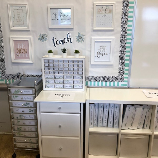 Teacher Trolley Labels, Editable Rolling Cart Drawer Organizers ...