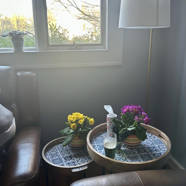 Willow and Moore Handmade Moroccan Nesting Serving Trays With Handles for Coffee Tables and ...