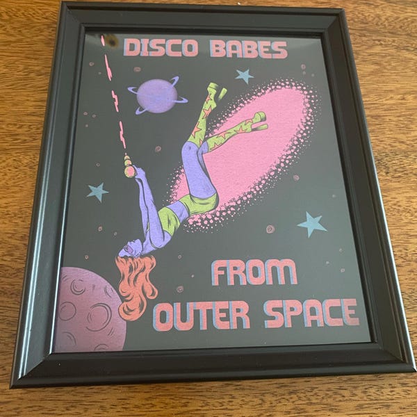 Psychedelic Disco Poster - 70s Retro Dance Art - Groovy Wall Decor ...