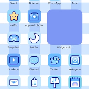 63 App Icon Pack / Blue Mystery / Wallpapers & Widgets / Pixel / Ios ...