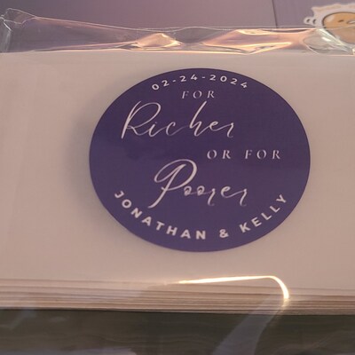 20 for Richer or for Poorer Lottery Ticket Favor Bag Personalized ...