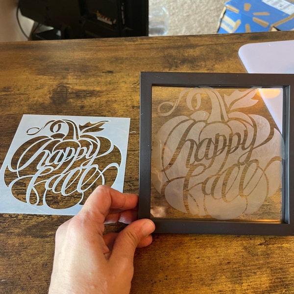 Happy Fall Pumpkin Sign Stencil - Fall Sign Stencils for Crafts, Mylar ...