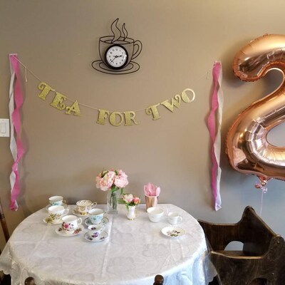 Tea for Two Banner, Tea Party Banner, Tea Themed 2nd Birthday Decor ...