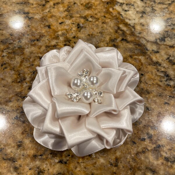 2 Handmade Rolled Ribbon Roses (2 Inches) in Rose Pink and Have Over ...