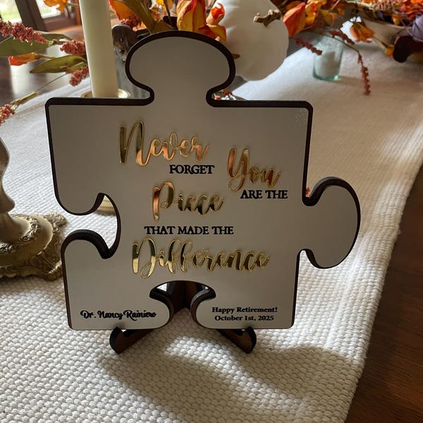 Personalized Retirement Puzzle Piece Gift: Engraved Farewell Present - Etsy