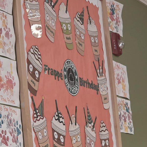 Birthday Display Bulletin Board Classroom Decor Kit, Frappé Birthday ...