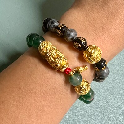 24K Real Gold Bracelet 24K Real Feng Shui Bracelet Lucky Bracelet Koi Bracelet 24K Koi Fish ...