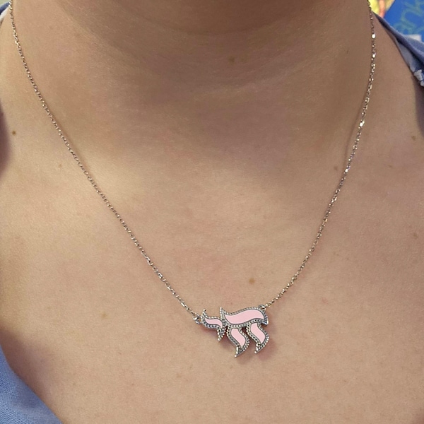 Dangling Letters Name Necklace Clear Stones | Sterling Silver Women's ...