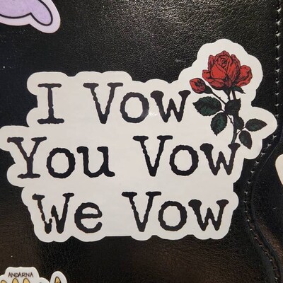 I Vow.you Vow.we Vow.sticker, Kindle Stickers, Waterproof Sticker, Book ...
