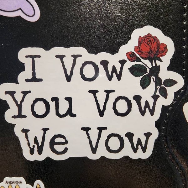 I Vow.you Vow.we Vow.sticker, Kindle Stickers, Waterproof Sticker, Book ...