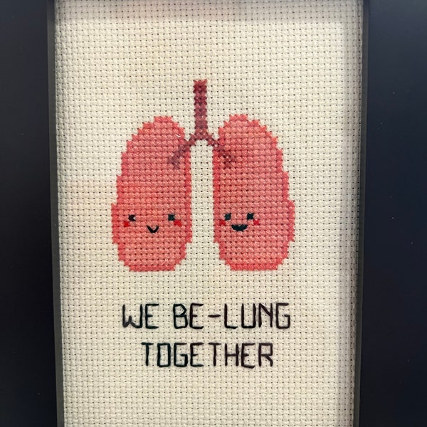We Be-lung Together: Cute Lung Anatomy Cross-stitch Pattern - Etsy