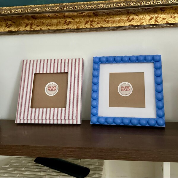Custom Striped Fabric Wrapped Frame, Striped Mat, Multiple Colors ...