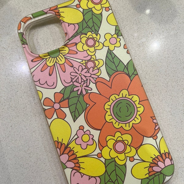 Retro Groovy Phone Case Floral Hippie Cover for iPhone 17 Pro Max, 16e ...