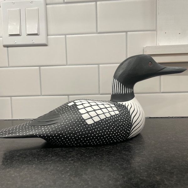 Hand Carved Wooden Loon – Medium Straight | 13"l | Lake Decor | Cabin ...