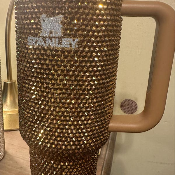40 Oz Authentic Stanley Quencher, Custom Rhinestone Tumbler, Rhinestone ...