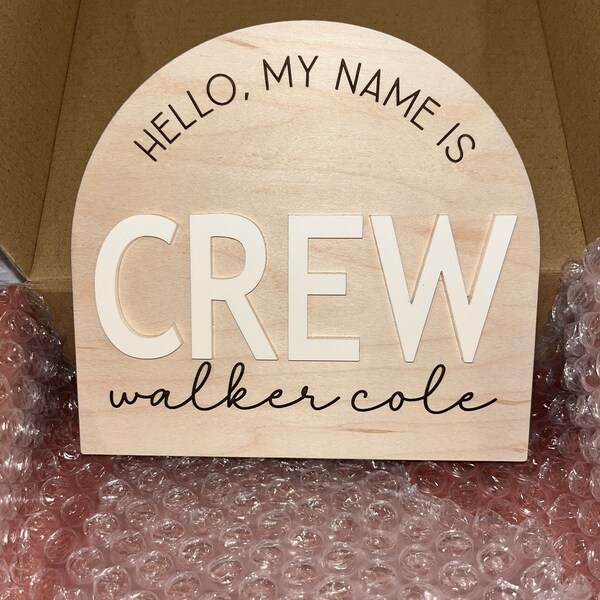 Baby Name Announcement Sign Hello My Name is Sign Fresh 48 Photo Prop ...