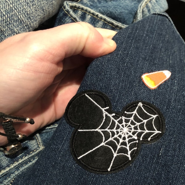 Mickey Mouse - Spider - Web - Halloween - Embroidered Iron on Patch - Etsy
