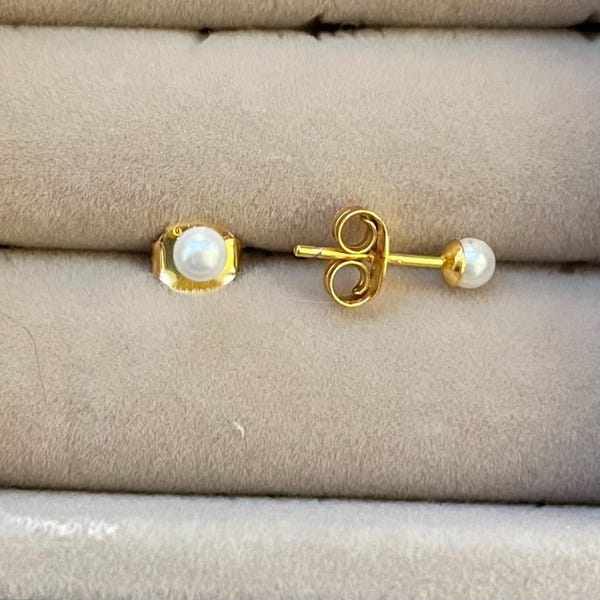 Dainty Pearl Stud Earrings by Caitlyn Minimalist • Everyday Pearl ...