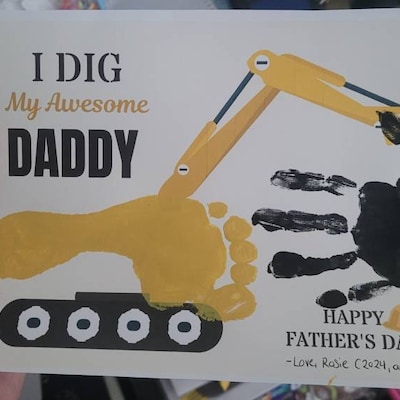 Handprint Art Craft for Dad Daddy Grandpa Fathers Day Printable I Dig ...