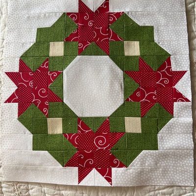 Digital PDF Quilt Block Patternchristmas Wreath Quilt Block Pattern ...