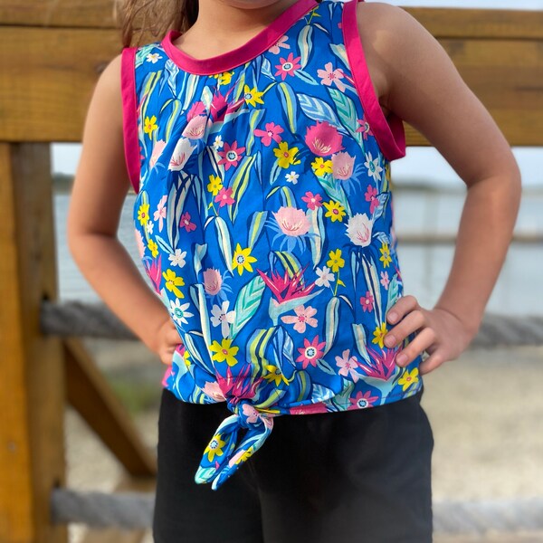 Tie Front Top Pattern / Woven Top Sewing Pattern / PDF / Kids Sewing ...