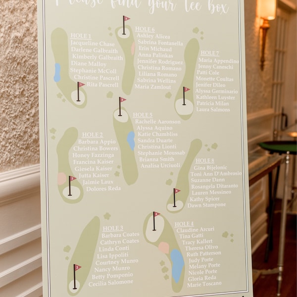Golf Seating Chart, Custom Digital Download, Printable Seating Chart ...