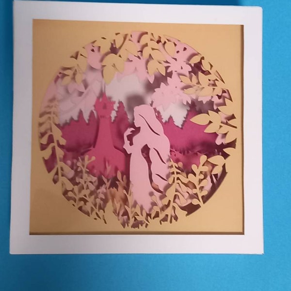 Rapunzel 1 Fairy Tale Inspired Shadow Box SVG PDF PNG Paper Cutting ...