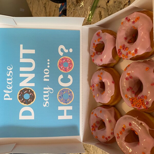 Homecoming Donut Promposal Ask Printable "please Donut Say No... Hoco ...