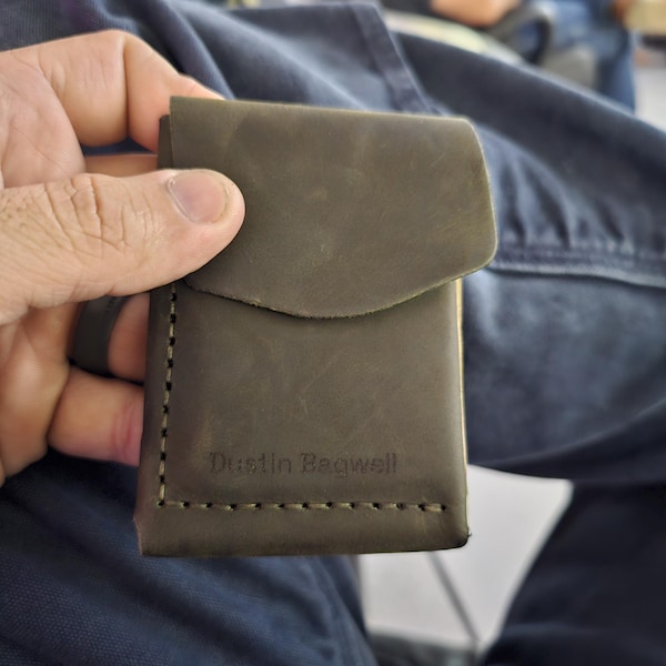 Leather Cash Wallet, Slim Card & Cash Holder, Handmade Minimalist ...