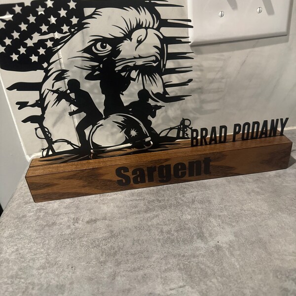 Custom Excavator Desk Name Plate Wedge, Personalized Nameplate Office ...