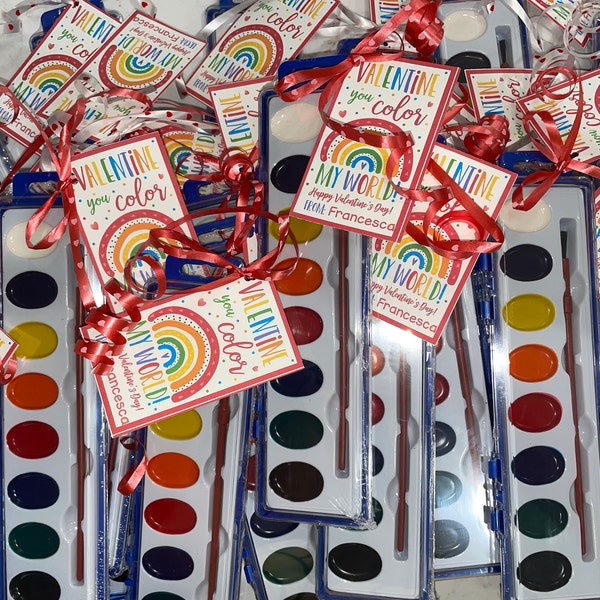Editable Rainbow Valentine's Day Gift Tag Valentine You Color My World ...