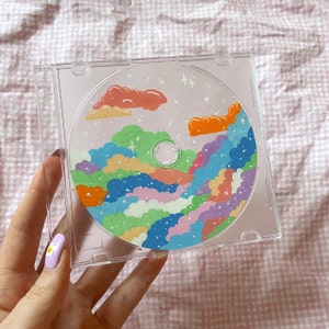 Drippy Neon Smiley Faces CD Painting Art, Room Decor Comes With Case ...