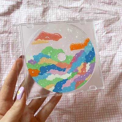 Drippy Neon Smiley Faces CD Painting Art, Room Decor Comes With Case ...