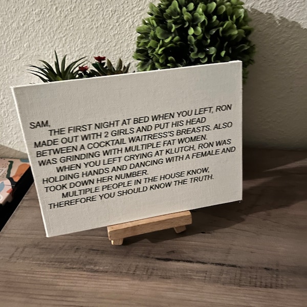 Jersey Shore "the Note" Framed Canvas Print With Wood Easel, Dear Sam ...