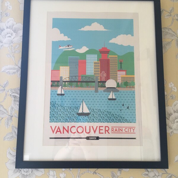 Vancouver Print - Vancouver City Poster - Vancouver Skyline Print ...