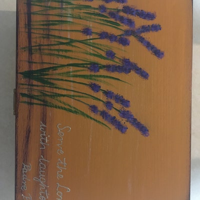 Wooden Box With Cherry Blossom, Hand-painted Flower Custom Chest ...