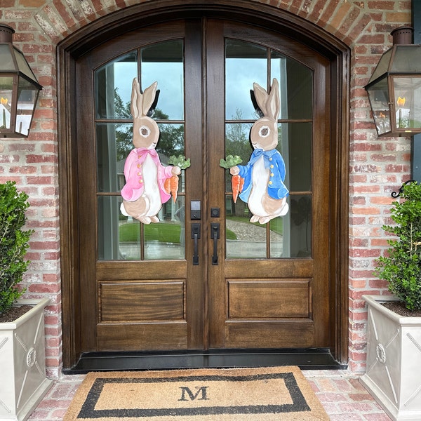 Large Rabbit Door Hanger Bunny Easter Spring Decor Inspired by Peter ...