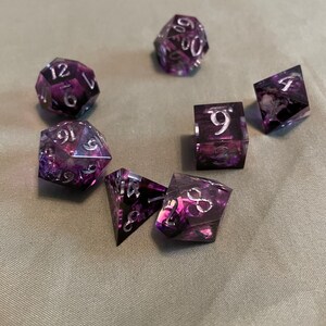 Sossal Frostbite Dice Set for Dnd 7 Piece Sharp Edge Resin Dice Set ...