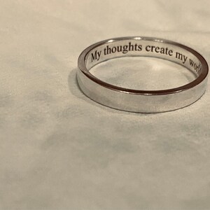 Personalized 3mm Sterling Silver Ring Inside Engraved Ring - Etsy