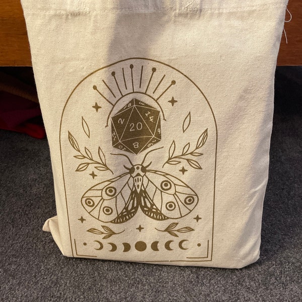 RPG, Dice Bag, Dungeons and Dragons Canvas Tote Bag, Dnd Canvas Tote ...