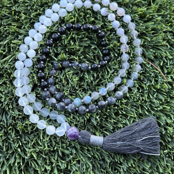 Garnet Mala Necklace, Red Japamala January Birthstone Gift for ...