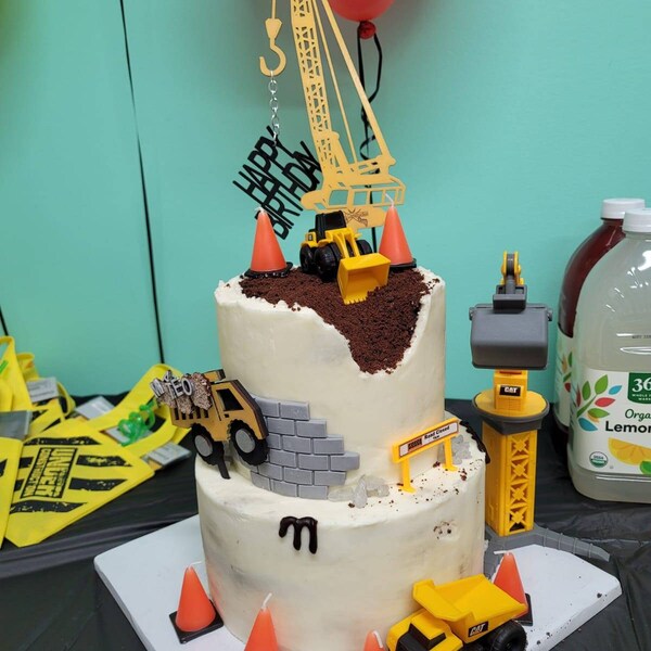 Construction Birthday Party, Personalized Wood Construction Truck Crane ...