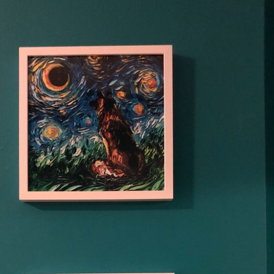 German Shepherd Art Starry Night Art Print Dog Lover Gift Cute Art by ...