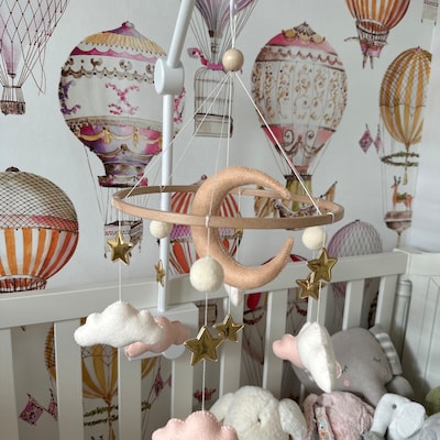 Neutral Baby Mobile, Starry Night Baby Mobile, Baby Crib Mobile, Moon ...