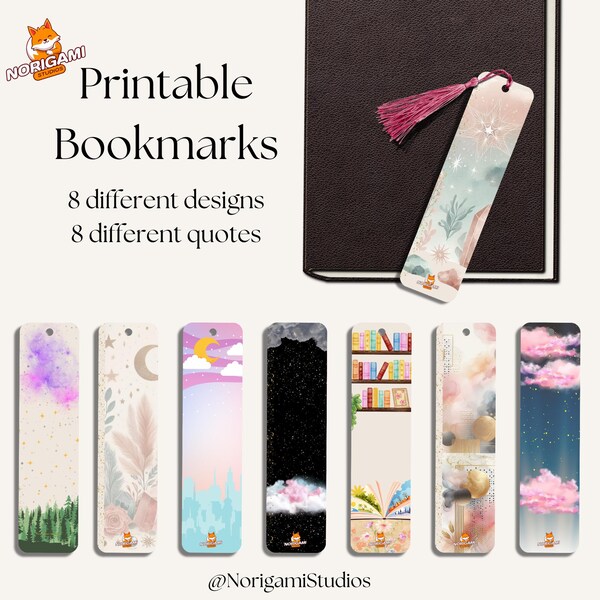 Printable Bookmark Mockup Set With Tassels | Etsy Listing for Bookmark Designs | Sublimation ...