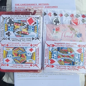 Cartomancy Learner Deck Handprinted & Cartomancy Method Booklet - Etsy