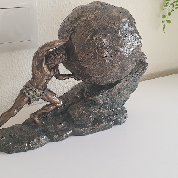 Sisyphus Figurine Statue, Sisyphus Who Pushes the Eternal Boulder ...