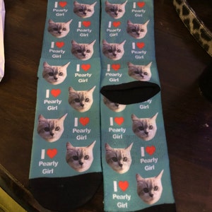 Custom Cat Socks Personalized Pet Photo Socks Father's - Etsy