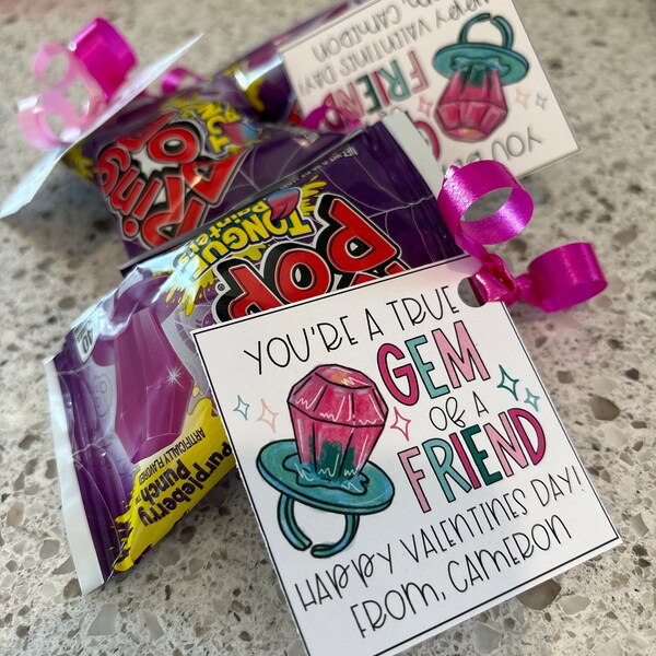 Valentines Day Ring Candy Gift Tag | Printable PDF - Etsy